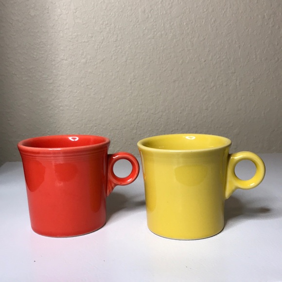 Fiestaware | Kitchen | Fiestaware Coffee Mugs Orange And Yellow ...
